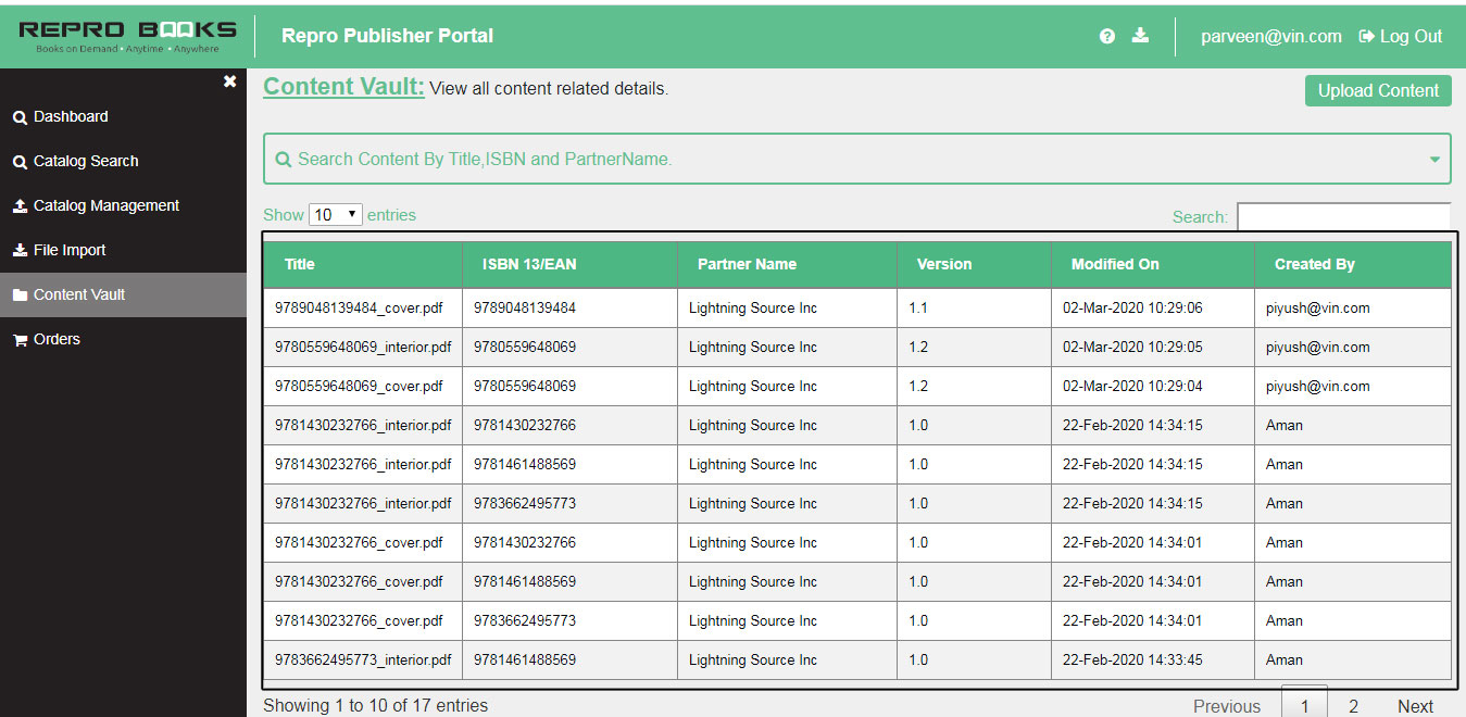 Content Vault - ReproPublisher